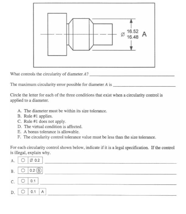 Solved What controls the circularity of diameter A ? The | Chegg.com