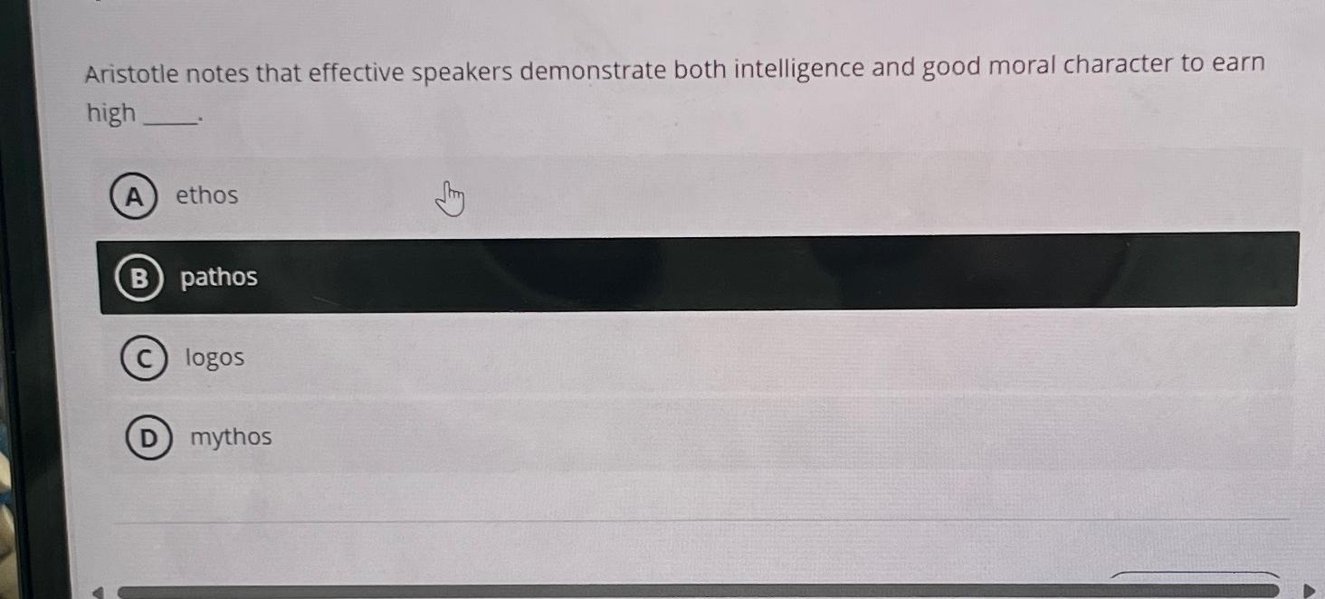 Solved Aristotle notes that effective speakers demonstrate | Chegg.com