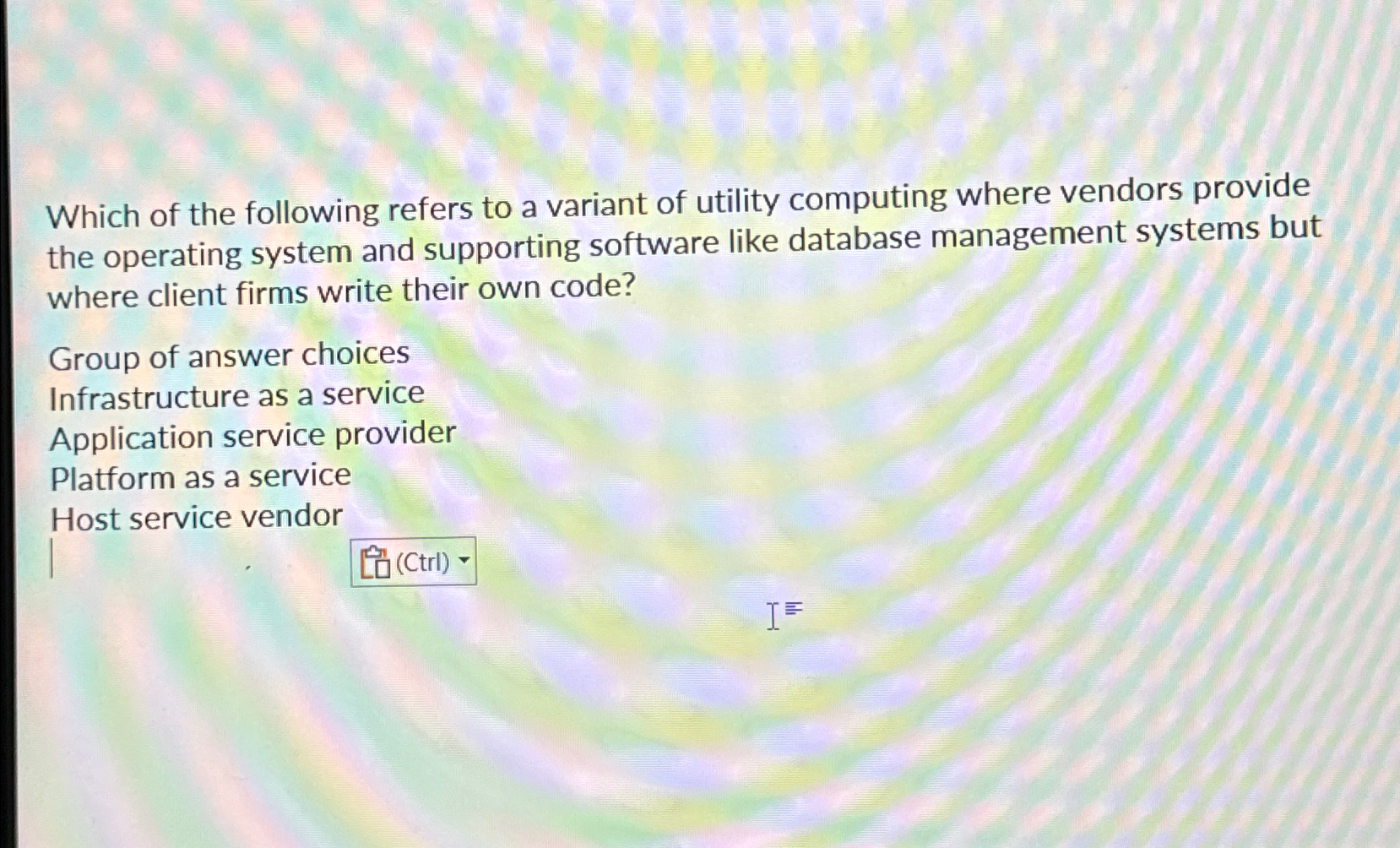 Solved Which of the following refers to a variant of utility | Chegg.com