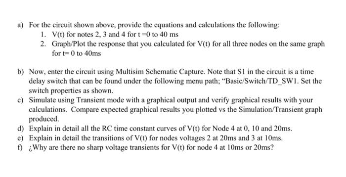 Solved Lah Procedure: Part 1: Source Free RC Circuit a) For | Chegg.com
