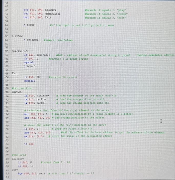can anyone fix my MIPS code please. im using mars | Chegg.com
