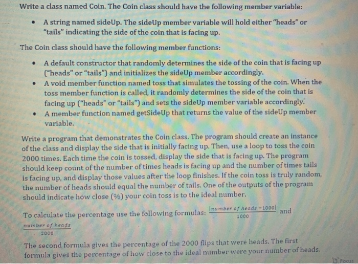 Solved . . Write a class named Coin. The Coin class should | Chegg.com