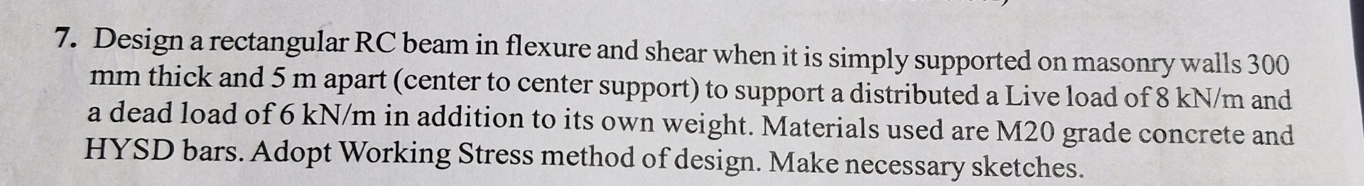 Solved Design a rectangular RC ﻿beam in flexure and shear | Chegg.com