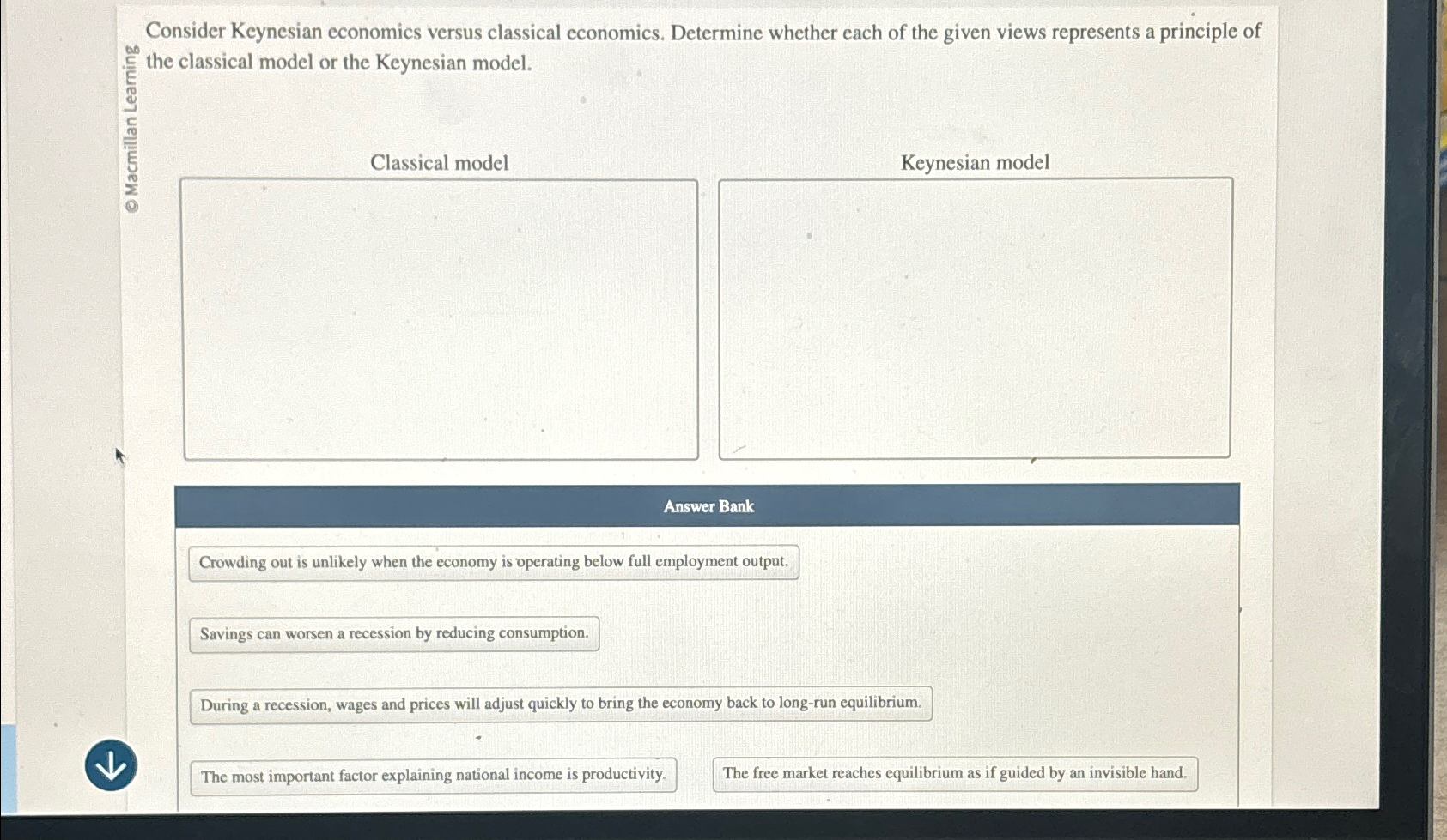 Solved Consider Keynesian economics versus classical | Chegg.com