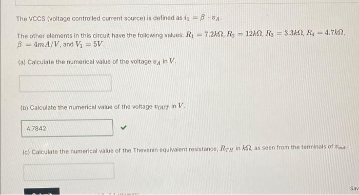 Solved Figure 5-1The VCCS (voltage controlled current | Chegg.com
