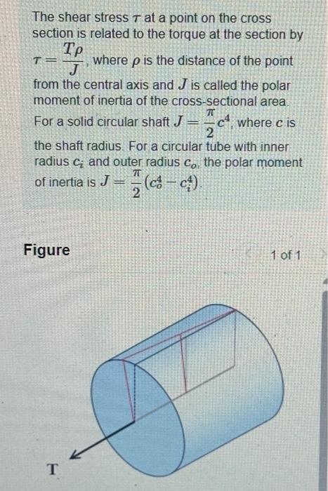 Solved Learning Goal: To use the torsion formula to relate | Chegg.com