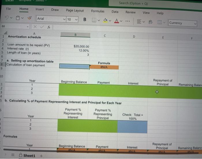 Solved Excel Online Structured Activity: Amortization | Chegg.com
