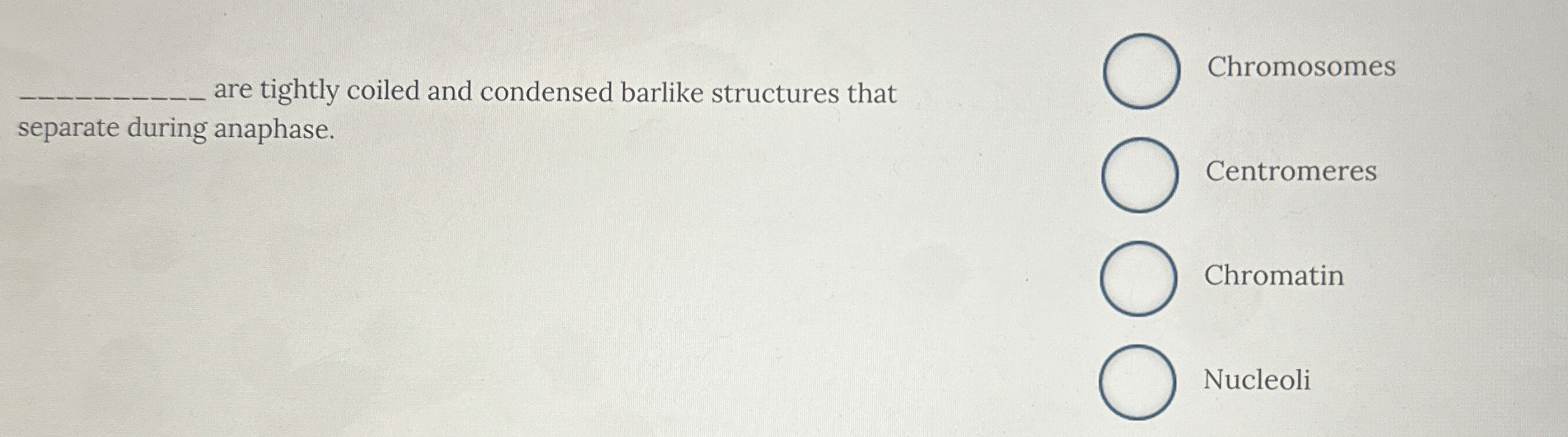 Solved are tightly coiled and condensed barlike structures | Chegg.com