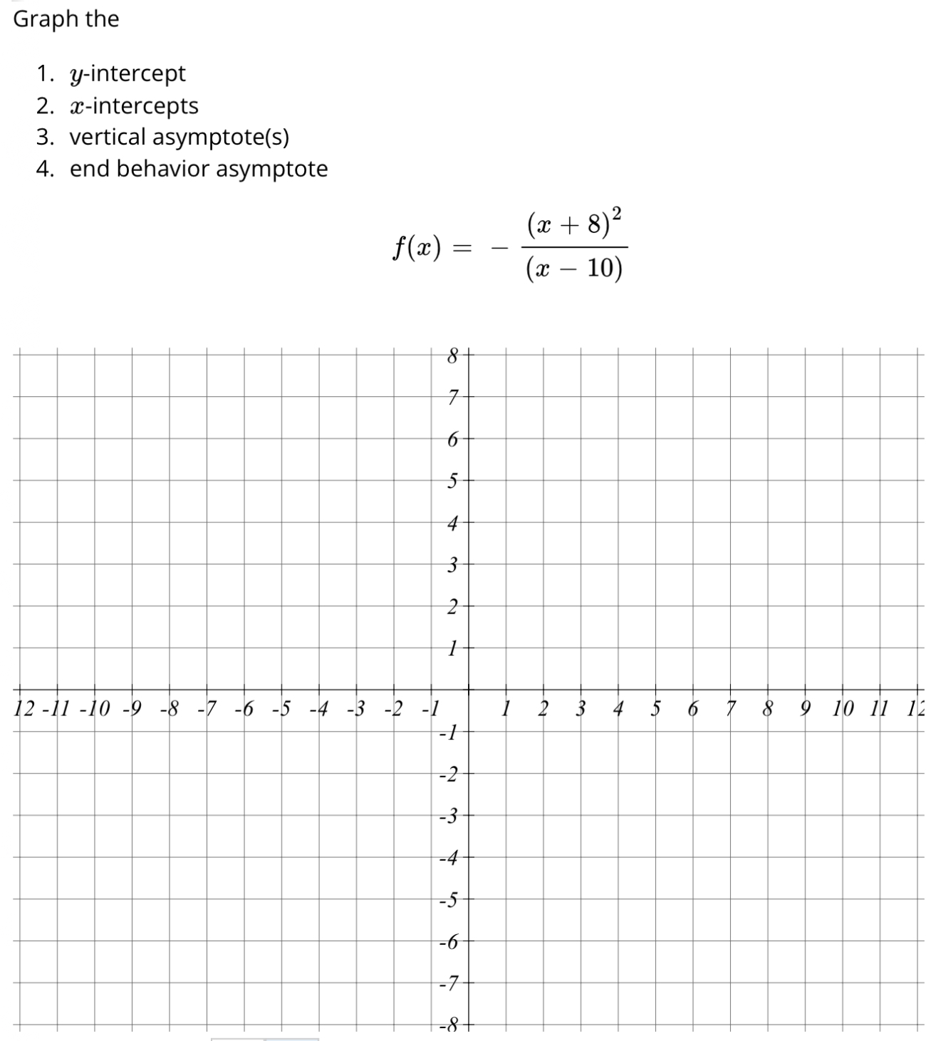 Solved Graph they-interceptx-interceptsvertical | Chegg.com