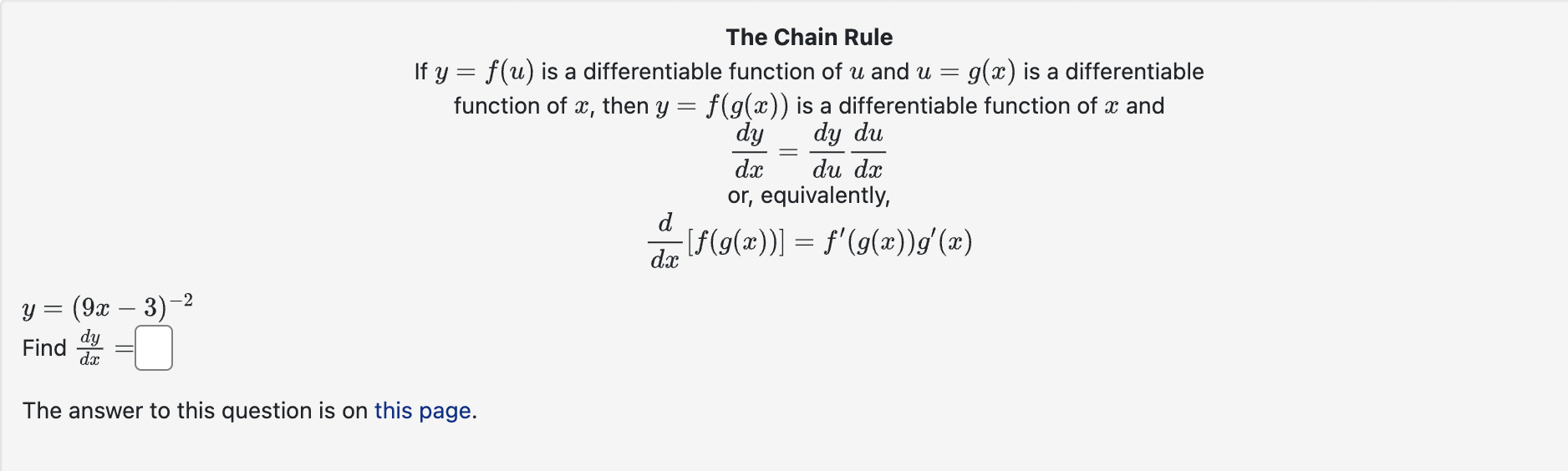 Solved The Chain Rule If y=f(u) ﻿is a differentiable | Chegg.com