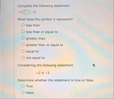 Solved Complete the following statement.-2 -2What does the | Chegg.com