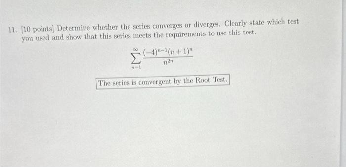 Solved 1. [10 points] Determine whether the series converges | Chegg.com