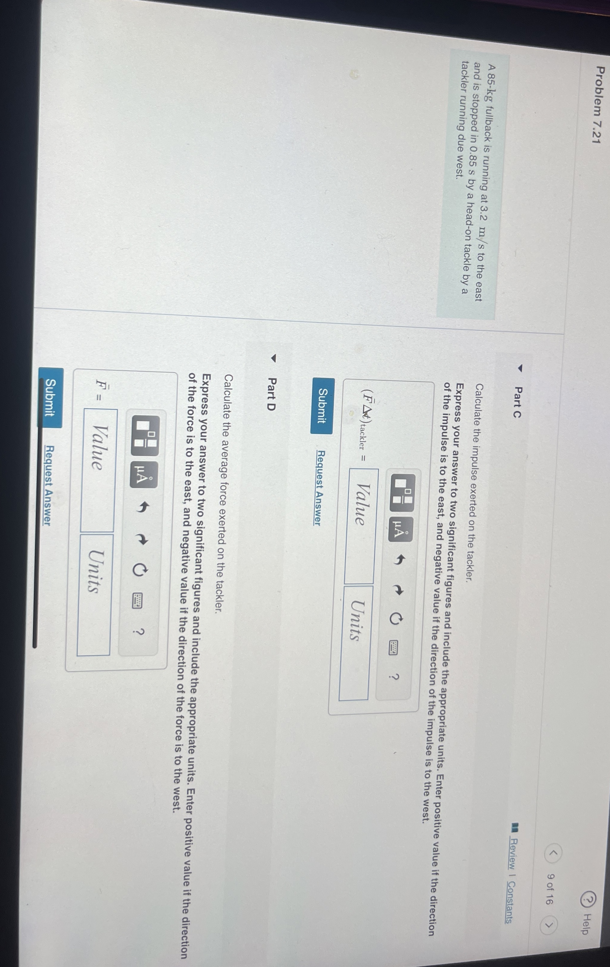 Solved Problem 7.21 Help 9 of 16 Part C Review I Constants A | Chegg.com