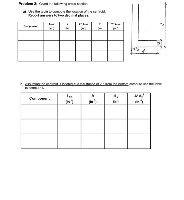 Solved Problem 2: Given the following cross-section: a) Use | Chegg.com