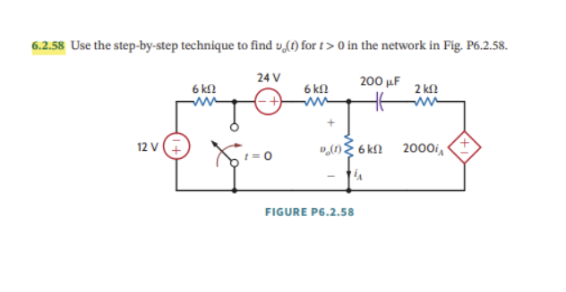 Solved 6.2.58 ﻿Use the step-by-step technique to find v0(t) | Chegg.com