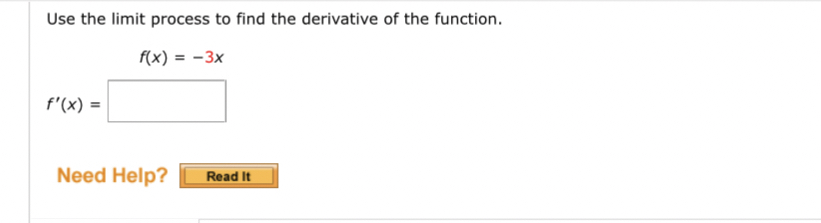 Solved Use the limit process to find the derivative of the | Chegg.com