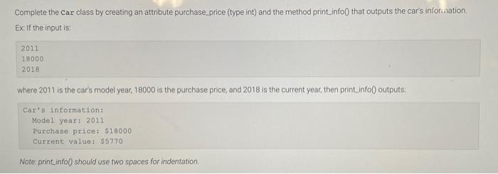 Solved Complete the Car class by creating an attribute | Chegg.com
