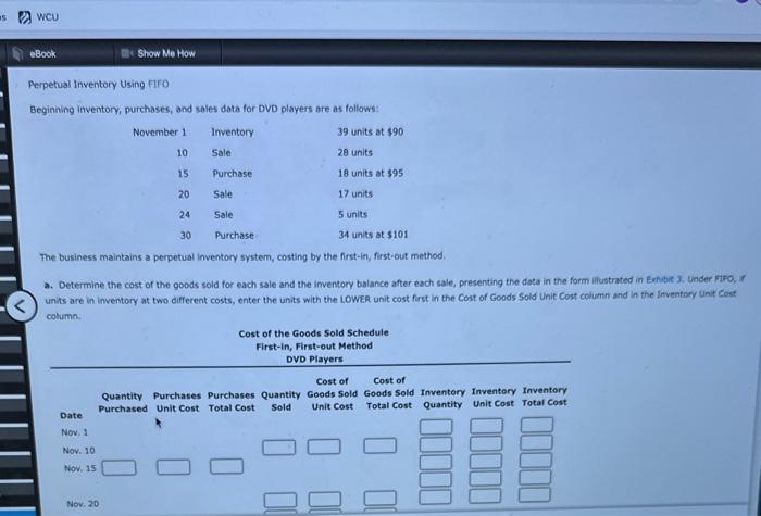 Solved Perpetual Inventory Using AFO Beginaing inventory, | Chegg.com