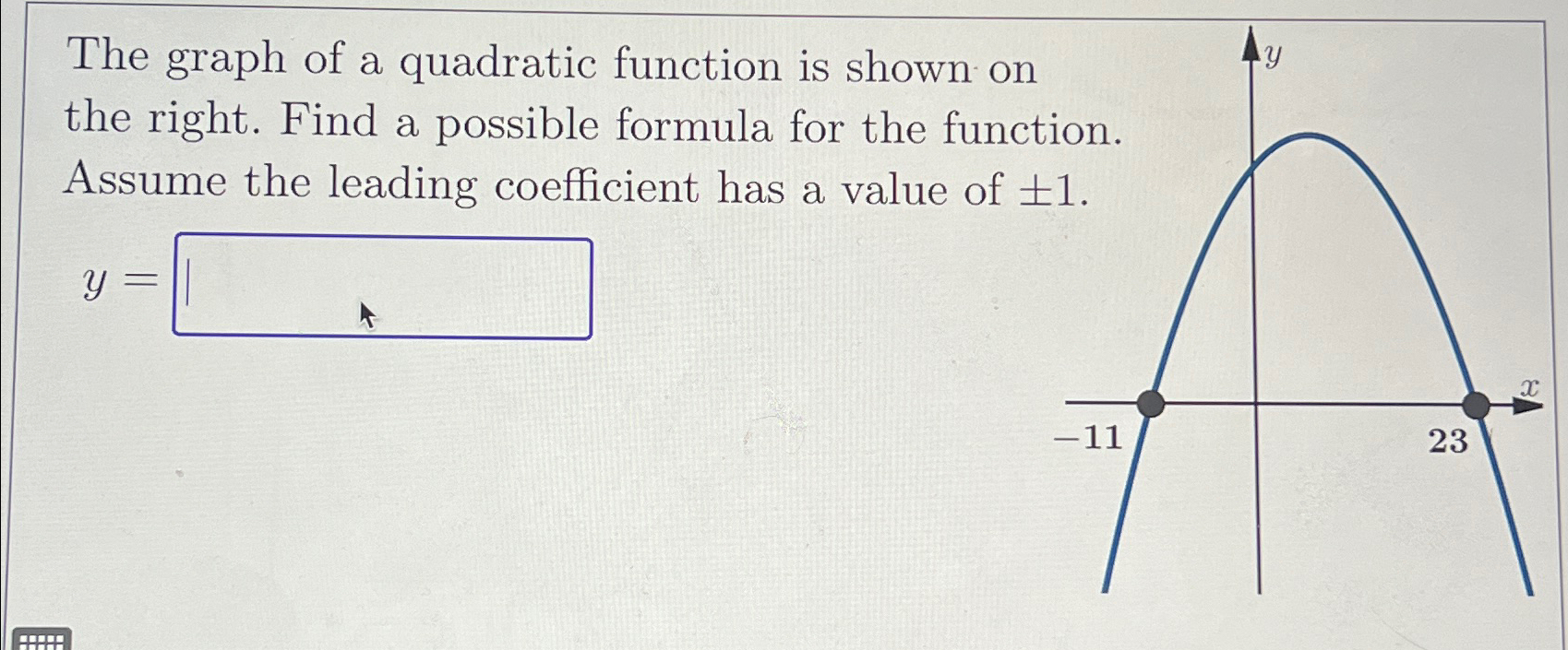 Solved The graph of a quadratic function is shown on the | Chegg.com