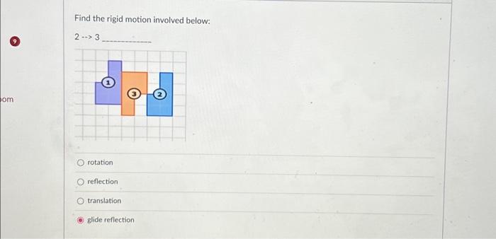Solved Find the rigid motion involved below: 2 --> 3 | Chegg.com