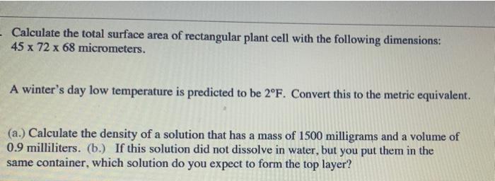 Solved - Calculate the total surface area of rectangular | Chegg.com