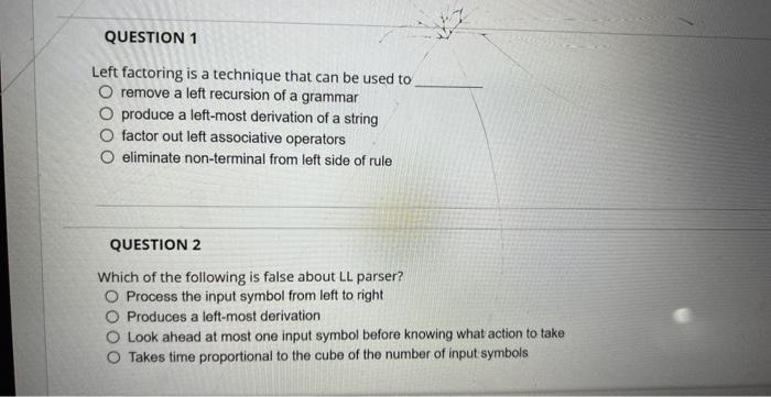 Solved Left factoring is a technique that can be used to | Chegg.com