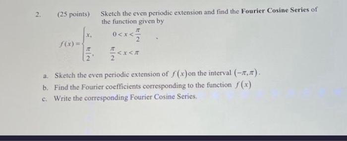 Solved ( 25 points) Sketch the even periodic extension and | Chegg.com