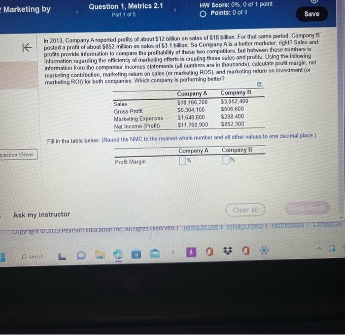 Solved In 2013. Company A reported profits of about $12 | Chegg.com
