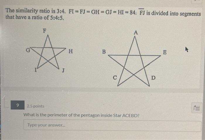 Solved Find the Perimeter of Star FGIJH, Star ABCDE, The | Chegg.com