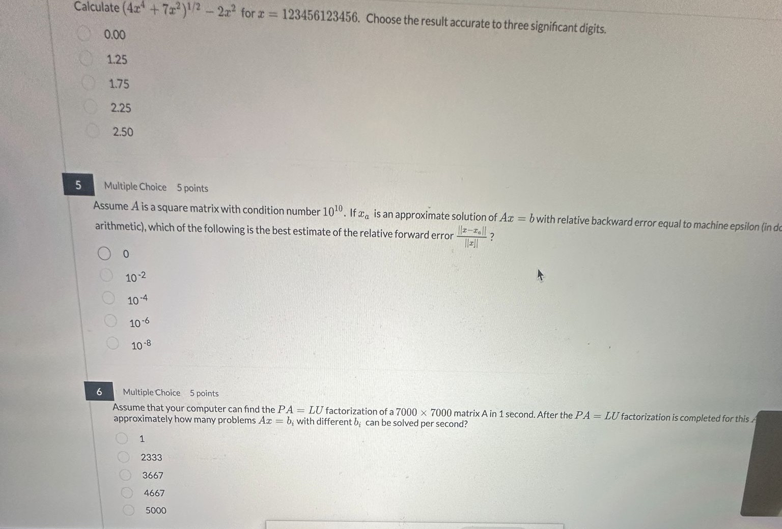 Solved Calculate (4x4+7x2)12-2x2 ﻿for x=123456123456. | Chegg.com