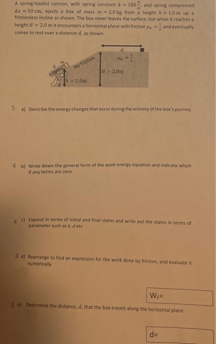 Solved A spring-loaded cannon, with spring constant \\( | Chegg.com