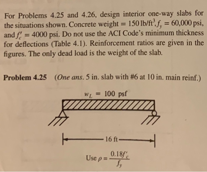 Solved Need ASAPNote: 1. USE the minimum ACI Code's minimum | Chegg.com
