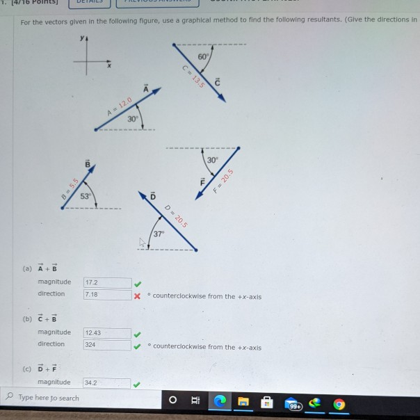 Solved For the vectors given in the following figure, use a | Chegg.com