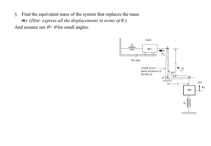 Solved 5. Find the equivalent mass of the system that | Chegg.com