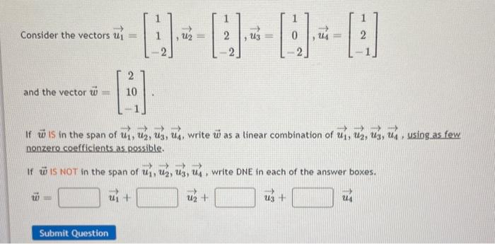 Solved Consider the vectors | Chegg.com