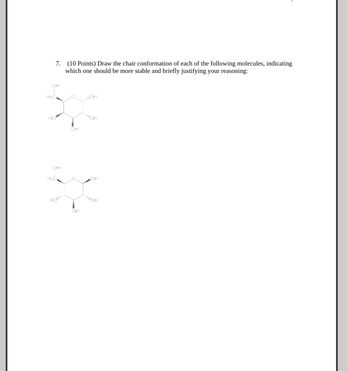 Solved (10 ﻿Points) ﻿Draw the chair conformation of each of | Chegg.com