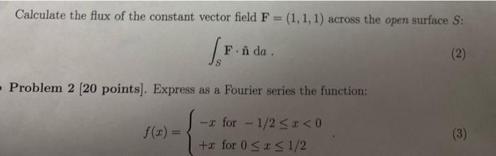Solved Calculate the flux of the constant vector field | Chegg.com