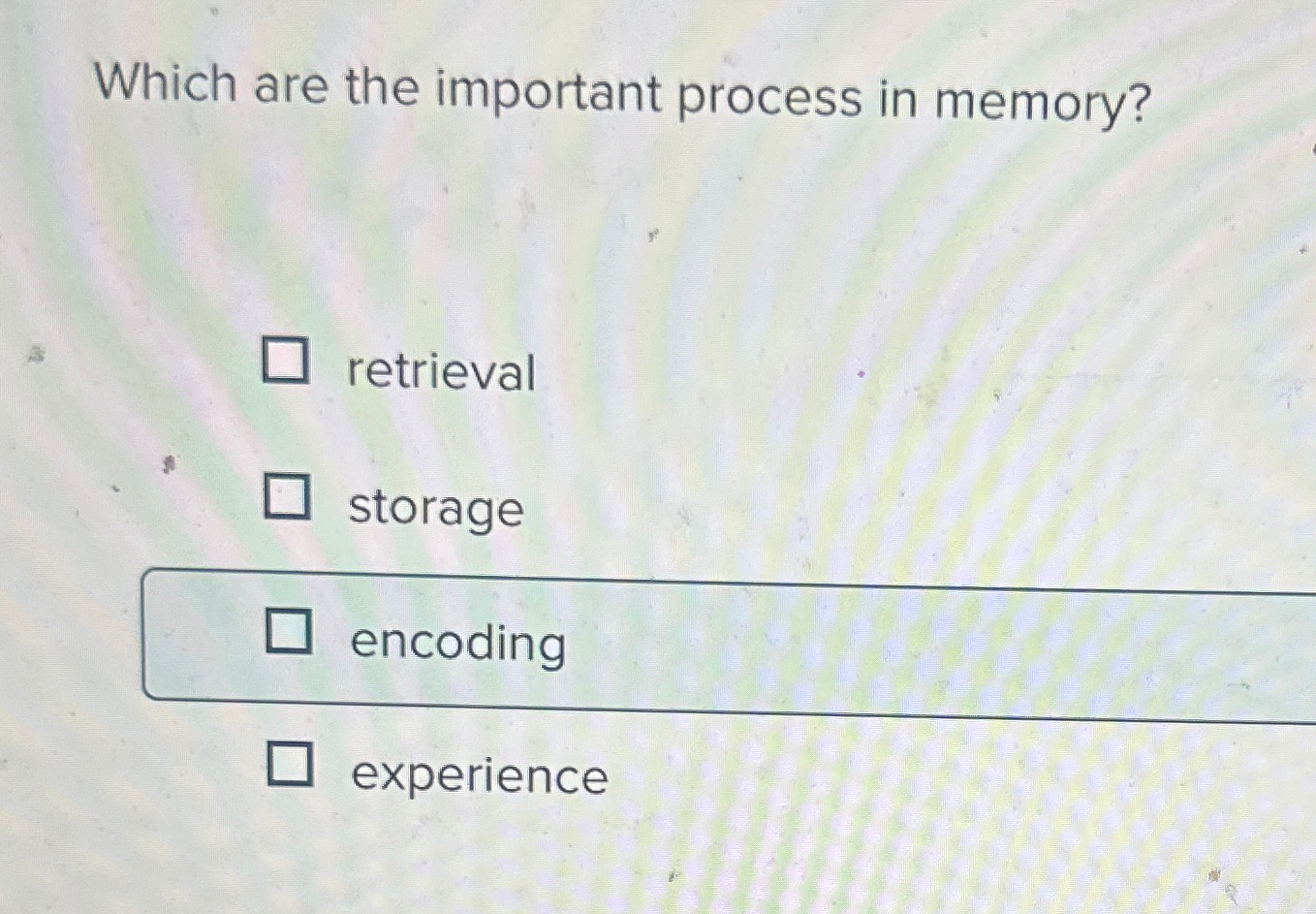 Solved Which are the important process in | Chegg.com