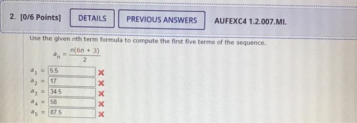 Solved 1. [-/3 Points] DETAILS AUFEXC4 1.2.001. Construct a | Chegg.com
