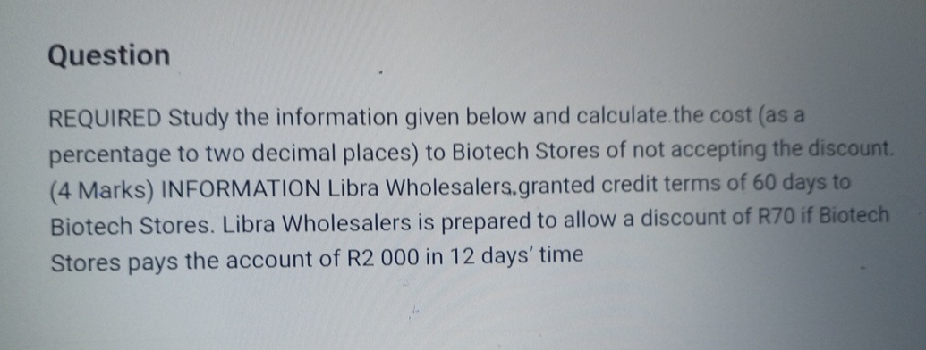 Solved QuestionREQUIRED Study the information given below | Chegg.com