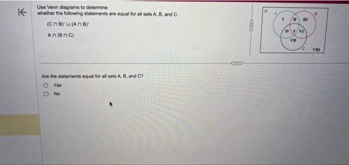 Solved Use Venn diagrams to detemine whether the following | Chegg.com