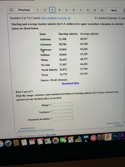 Solved Previous 1 2 3 4 5 6 7 8 9 10 Next Question 3 of 13 | Chegg.com