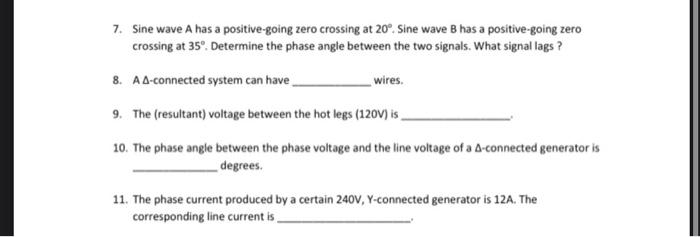Solved 7. Sine wave A has a positive-going zero crossing at | Chegg.com