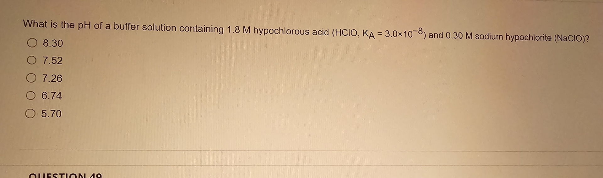 Solved What is the pH ﻿of a buffer solution containing 1.8M | Chegg.com
