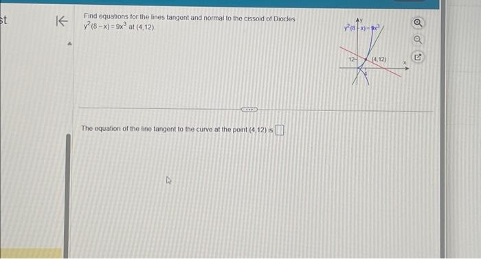 Solved Find equations for the lines tangent and normal to | Chegg.com