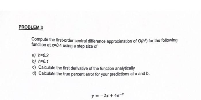 Solved Compute the first-order central difference | Chegg.com