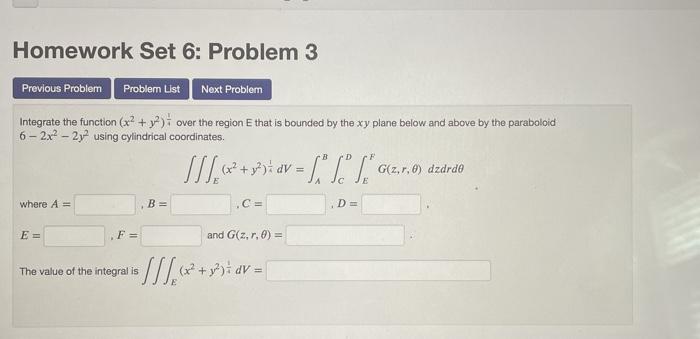 Solved Homework Set 6: Problem 3 Previous Probler Problern | Chegg.com