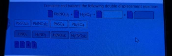 Solved Complete and balance the following double | Chegg.com