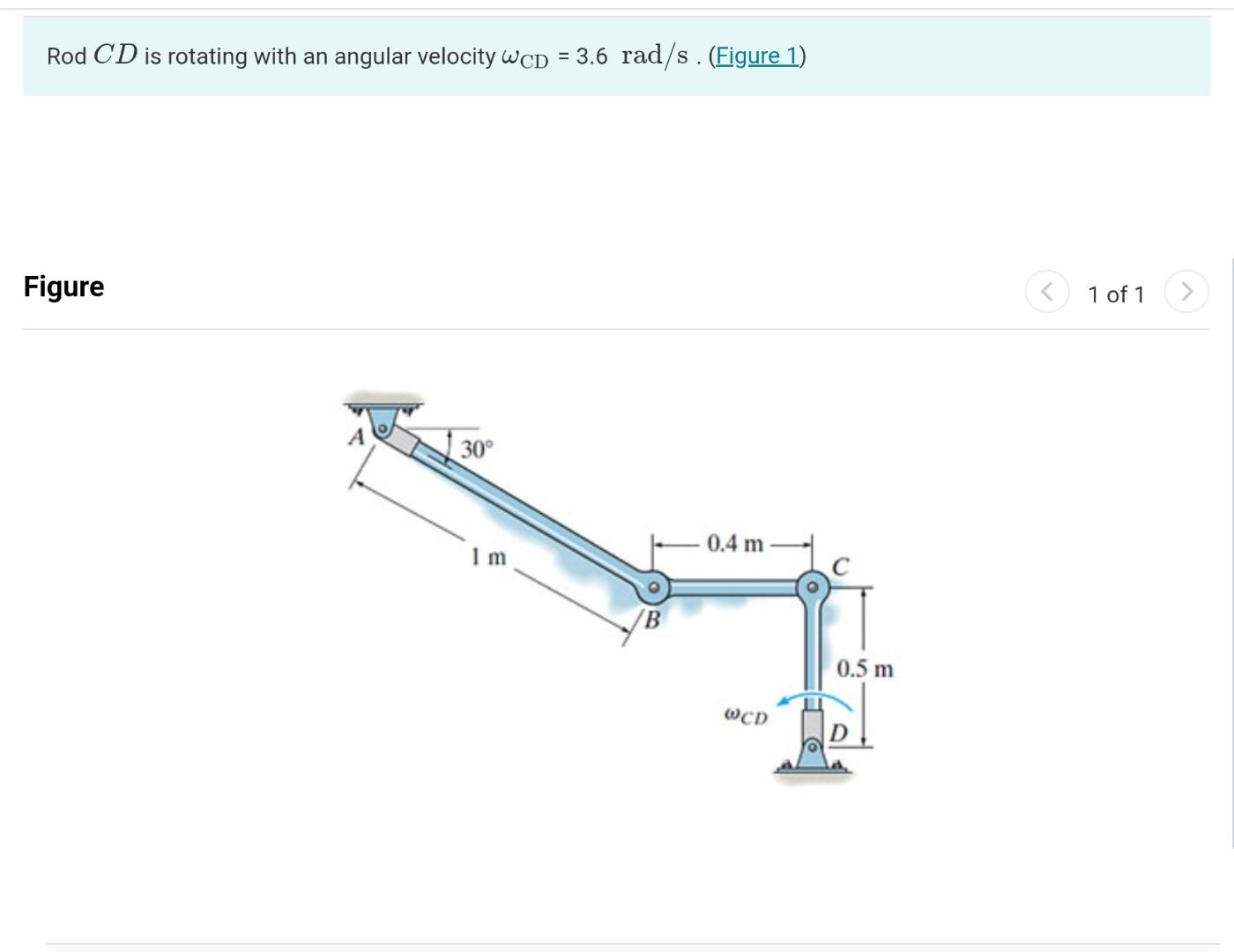 Solved Rod CD is rotating with an angular velocity | Chegg.com