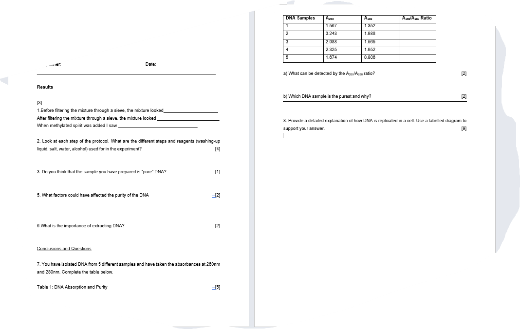 Solved The following questions are based on DNA isolation | Chegg.com